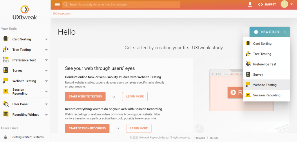 How to launch online usability testing of Axure prototypes | UXtweak