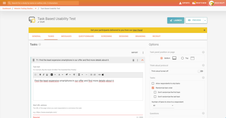Task-based Usability Testing + Example Task Scenario | UXtweak